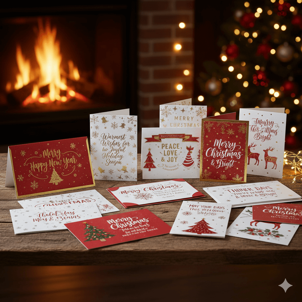 Tarjetas navideñas con mensajes festivos